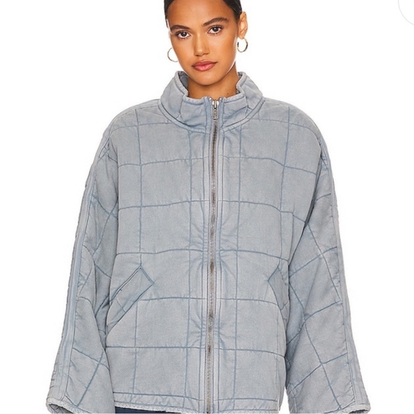 Free People | Jackets & Coats | Free People Dolman Quilted Silver ...